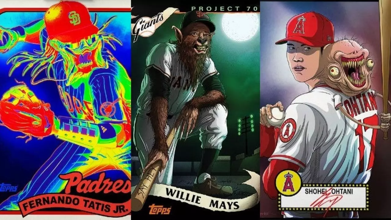 Estas tarjetas de béisbol Monster Mash-Up son increíblemente increíbles
