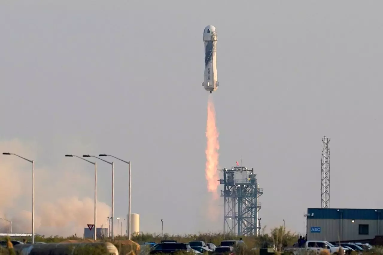 Start New Shepard 20. července 2021. (Obrázek: Tony Gutierrez, AP)