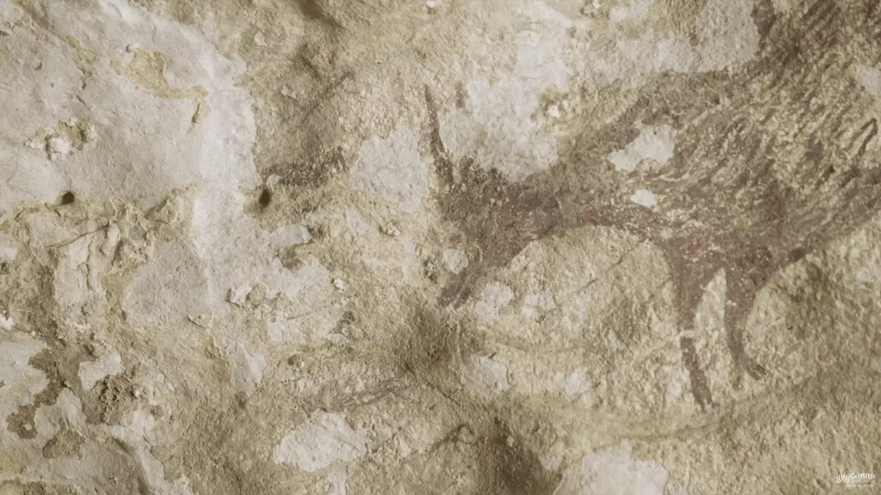 A pintura rupestre de 44.000 anos de antigüidade podería ser a primeira representación coñecida de caza