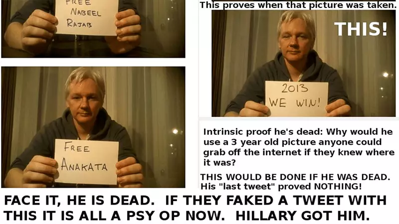 As mellores teorías de conspiración de Internet sobre o Meltdown de Julian Assange