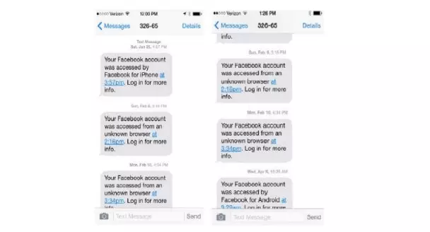 Exemples de messages que Facebook a envoyés à Duguid à partir de sa plainte initiale. (Capture d'écran : tribunaux américains)