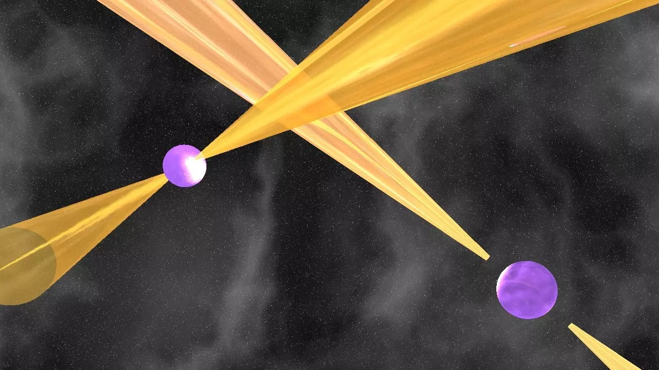 艺术家对双星脉冲星的印象。 （图片：Jodrell Bank 天文台，曼彻斯特大学/维基媒体）