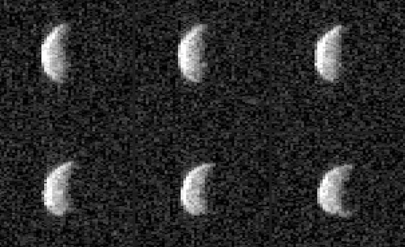 2001 GQ2 asteroidea, Arecibon 2001eko apirilean irudikatu zuen bezala. (Irudia: NAIC)