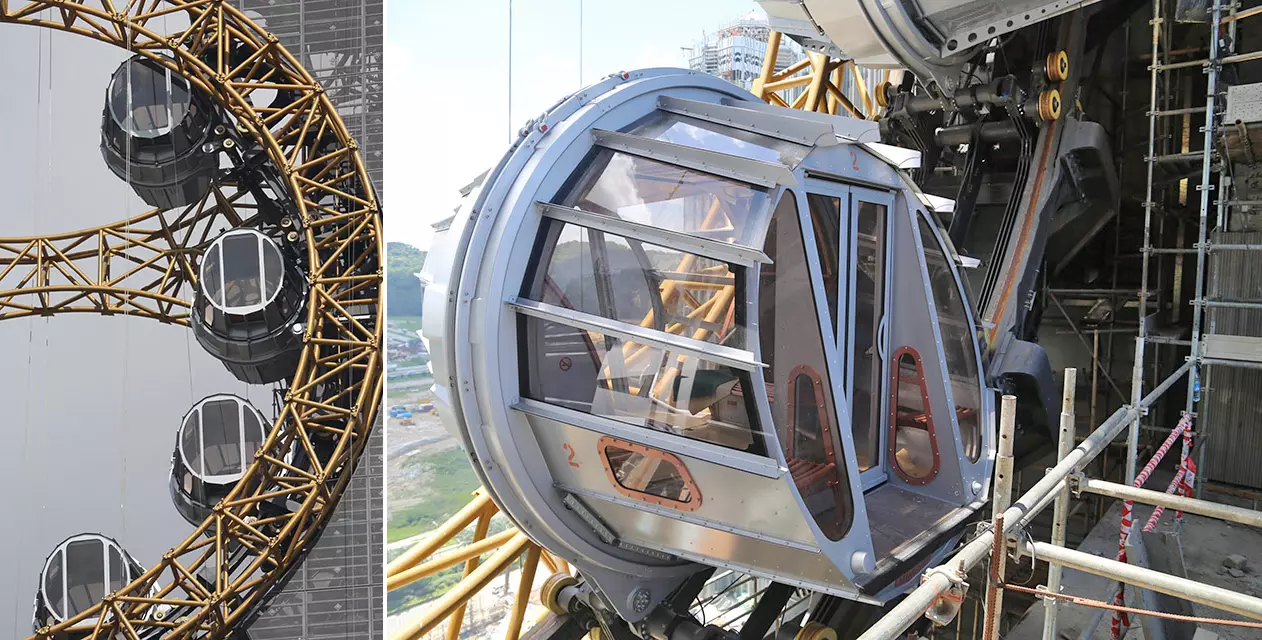 Figure Yoyamba Padziko Lonse-8 Ferris Wheel Imalendewera 130m Mumlengalenga