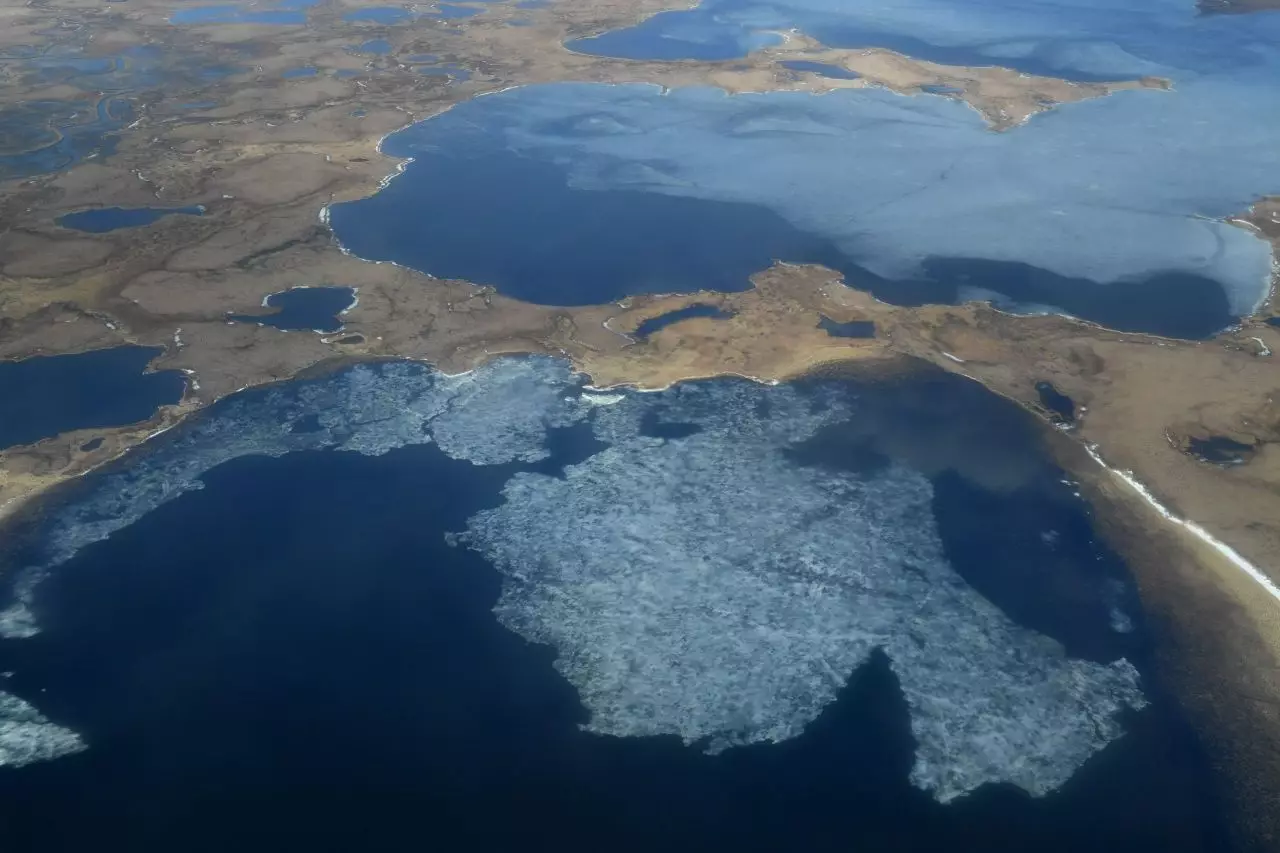Topniejąca wieczna zmarzlina na Alasce w 2019 roku.