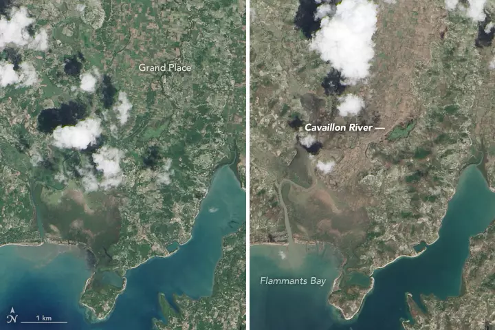 Immagini satellitari mostrano Haiti messa a nudo dall'uragano Matthew