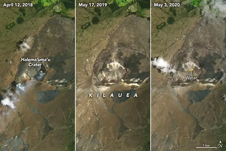 Lak Lav se kounye a lak dlo anlè vòlkan Kilauea
