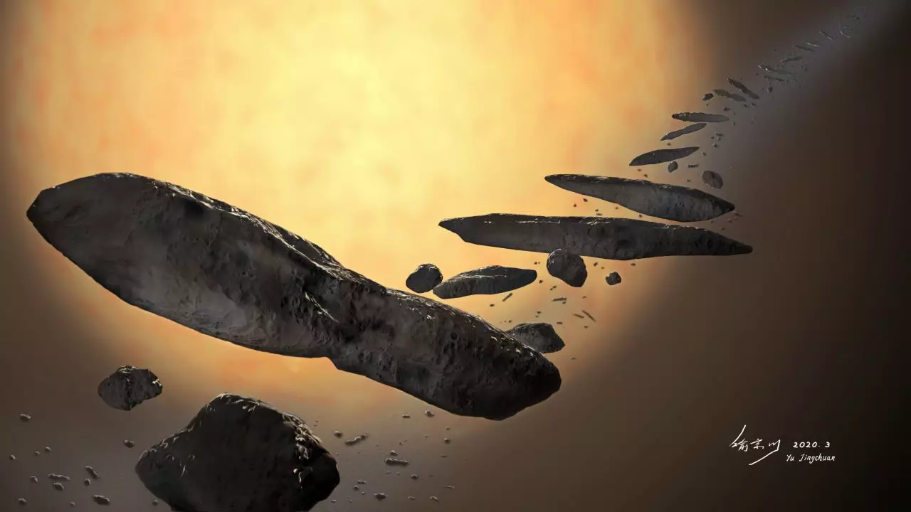 نظرية جديدة توضح كيف حصل الكائن بين النجوم Oumuamua على شكله الفظيع 86258_0