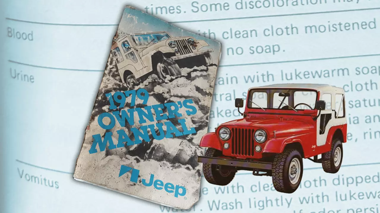 Менә Jeep'ның рәсми 1979 «Вомитус», сидек һәм башка тапларны чистарту өчен тәкъдимнәре
