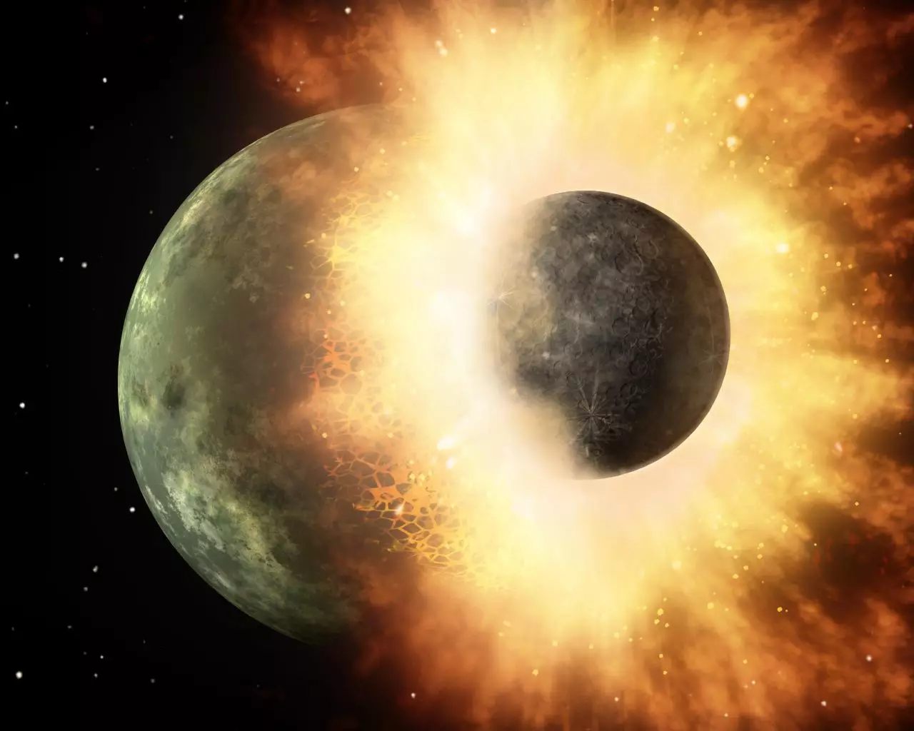 與另一顆行星的碰撞可能為地球播下了生命的成分