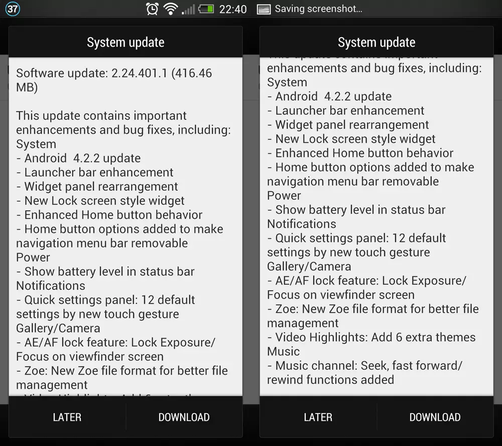 Die HTC One kry uiteindelik sy Android 4.2.2-opgradering