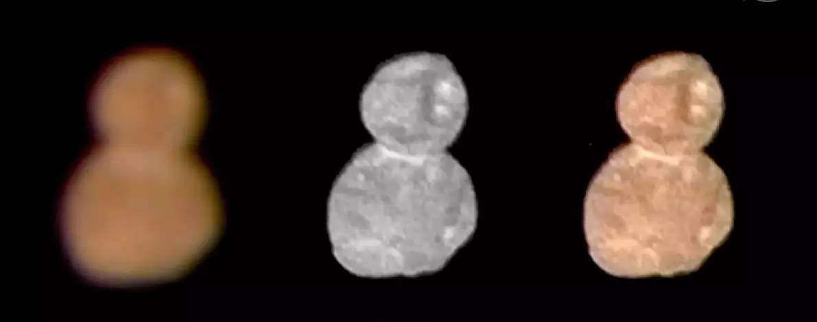 Thawj daim duab meej ntawm Ultima Thule nthuav tawm Snowman-zoo li tus duab