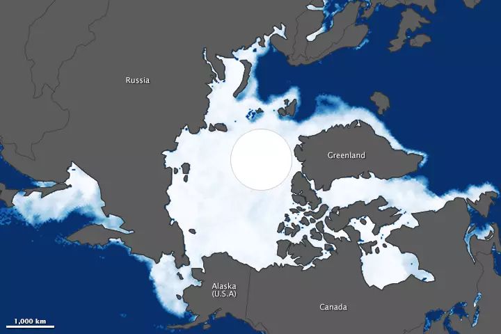 आर्कटिक सामुद्रिक बरफ यस जाडोमा चालीस वर्षको तल्लो स्तरमा पुग्यो